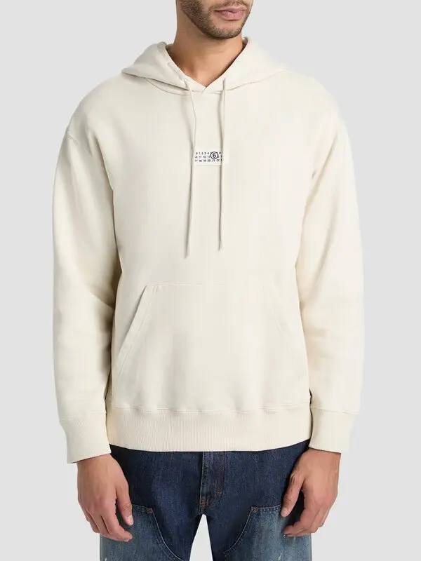 MAISON MARGIELA Numeric Cotton Hoodie - Ecru