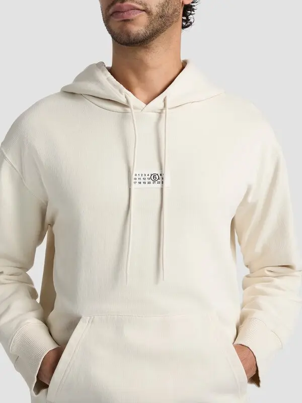 MAISON MARGIELA Numeric Cotton Hoodie - Ecru