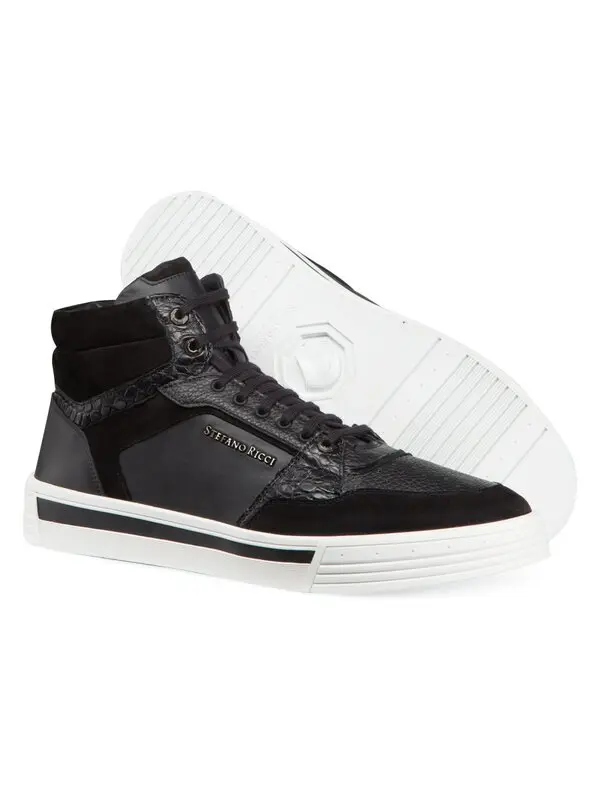 Stefano Ricci Croc And Calf Ankle Boots