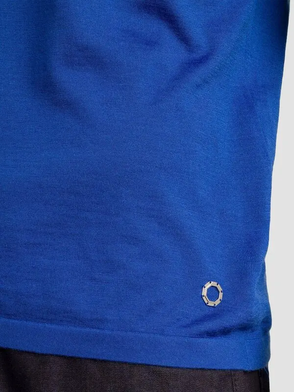 Stefano Ricci Knit Zipper Polo - Blue