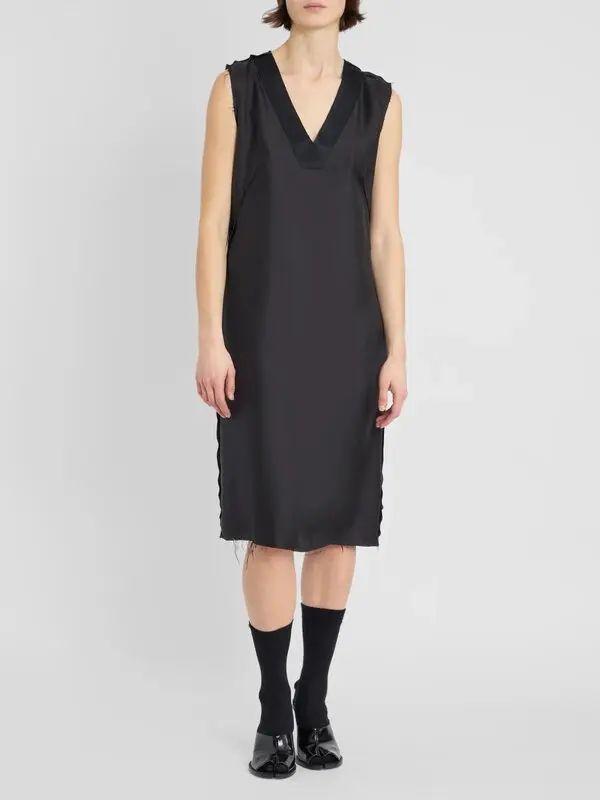 MAISON MARGIELA Silk V-neck Knee-length Dress