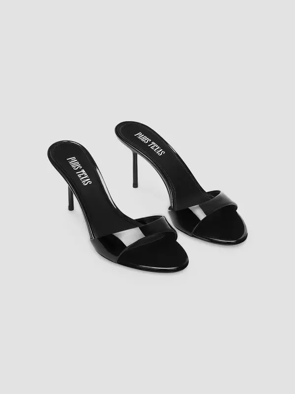 Paris Texas Lidia Patent 70mm Mules - Black