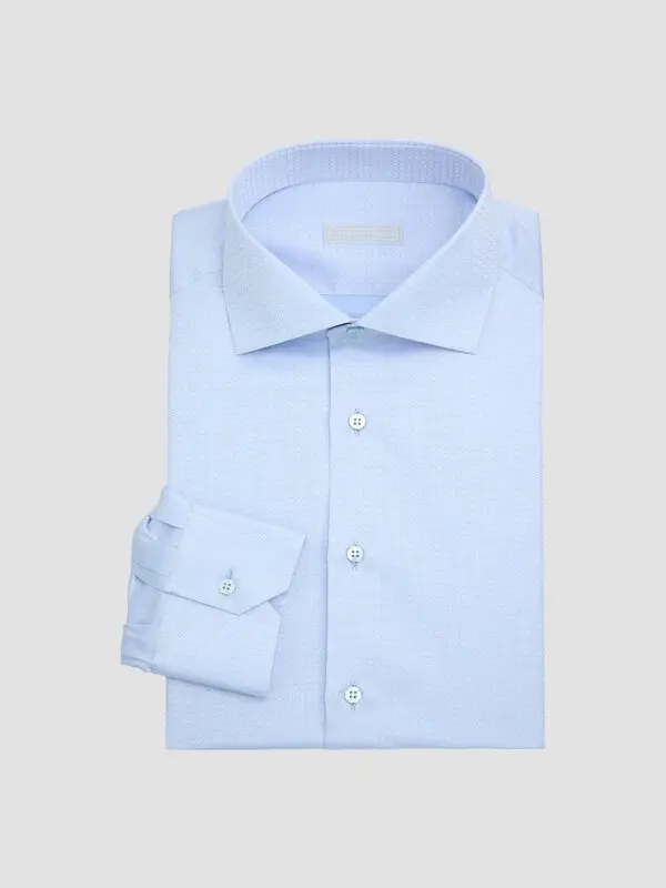Stefano Ricci Geometric Circle Cotton Dress Shirt