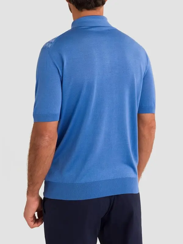 Stefano Ricci Geometric Textured Silk-cotton Quarter-zip Polo Shirt