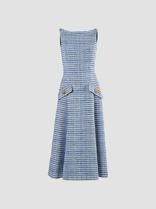 Carolina Herrera Tweed Sleeveless Midi-dress