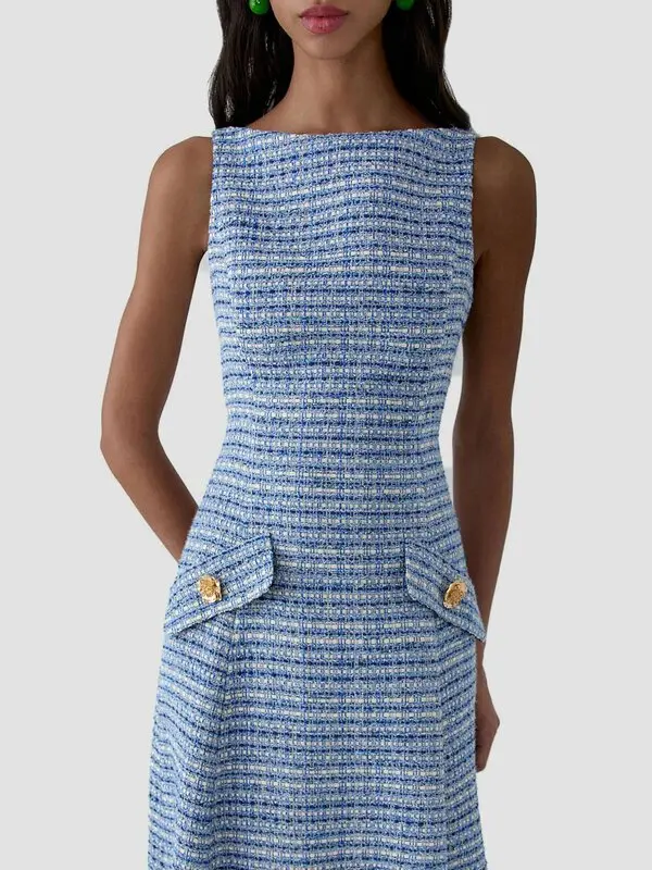 Carolina Herrera Tweed Sleeveless Midi-dress