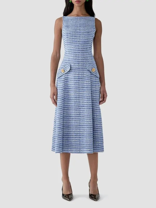 Carolina Herrera Tweed Sleeveless Midi-dress
