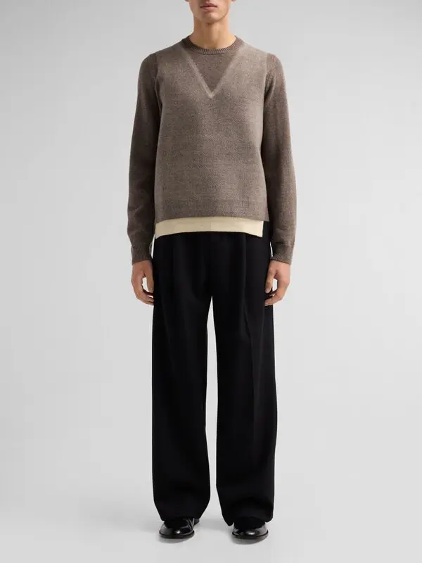 MAISON MARGIELA Fused Knit Crewneck Sweater - Mud Ecru