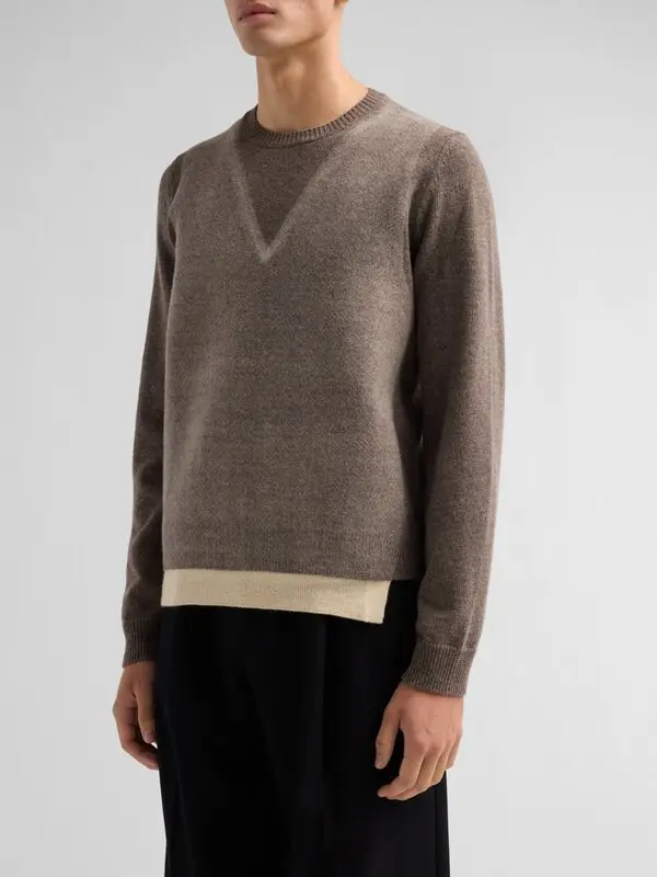 MAISON MARGIELA Fused Knit Crewneck Sweater - Mud Ecru