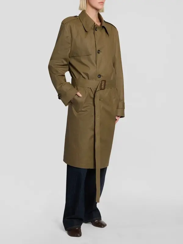 MAISON MARGIELA Cotton Gabardine Belted Trench Coat