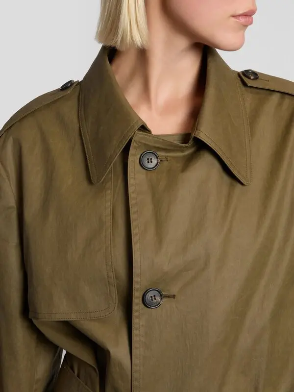 MAISON MARGIELA Cotton Gabardine Belted Trench Coat