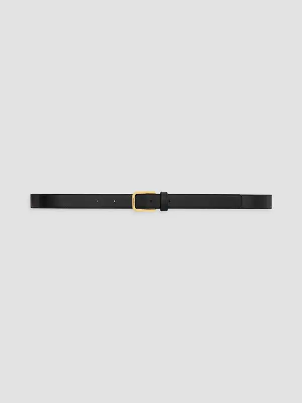Saint Laurent Minimal Belt In Smooth Leather - Black