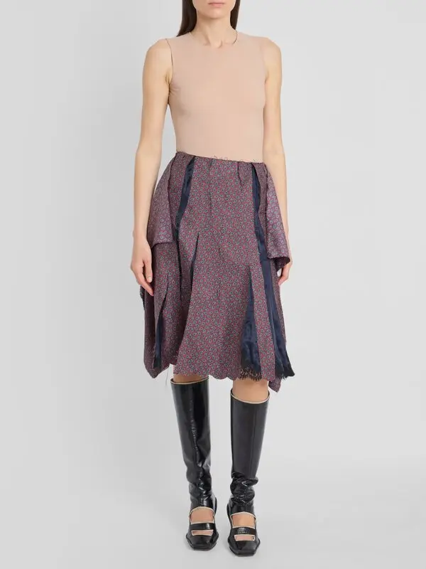 MAISON MARGIELA Fusion Printed Draped Midi Skirt