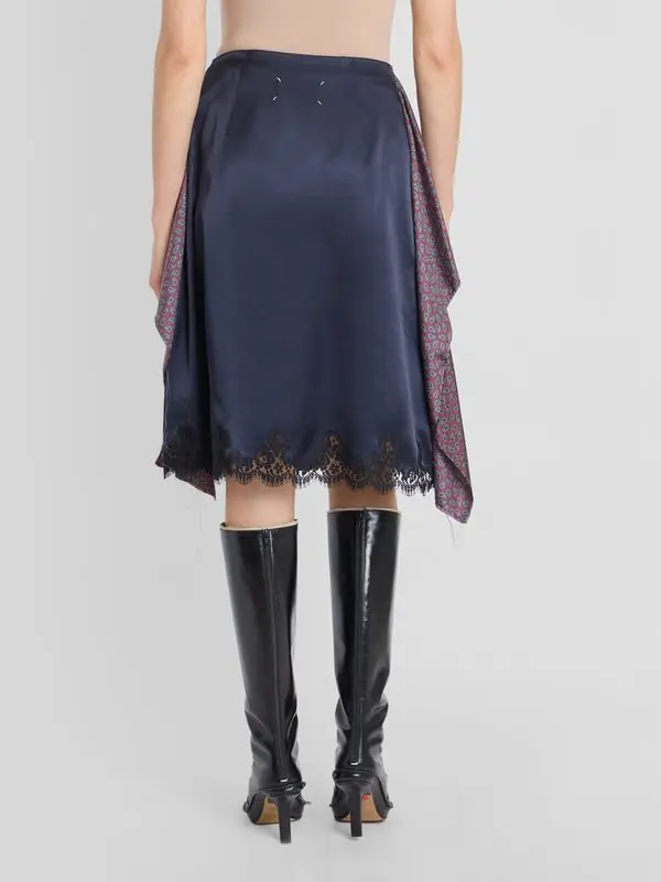 MAISON MARGIELA Fusion Printed Draped Midi Skirt