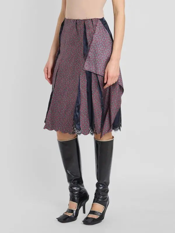 MAISON MARGIELA Fusion Printed Draped Midi Skirt