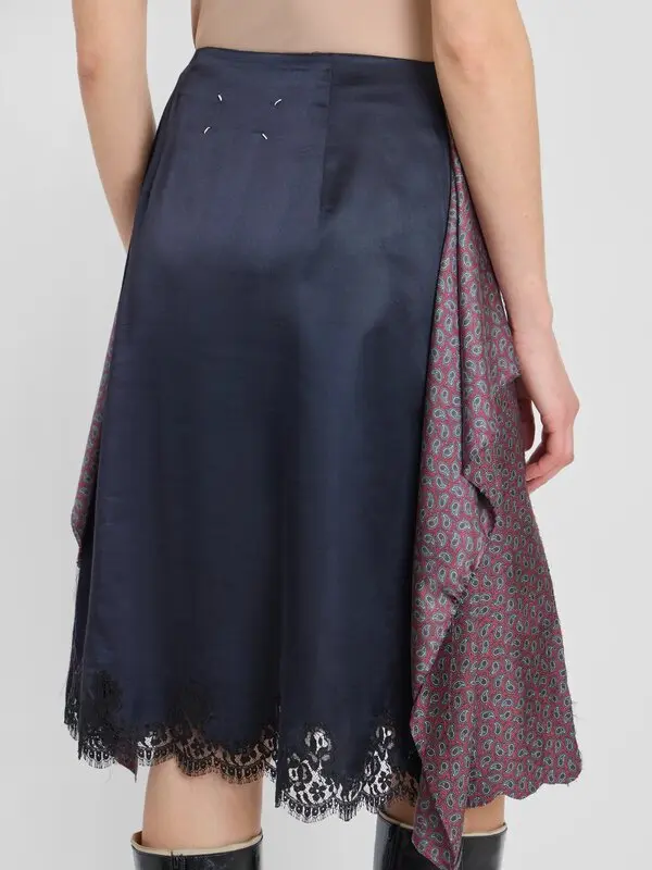 MAISON MARGIELA Fusion Printed Draped Midi Skirt