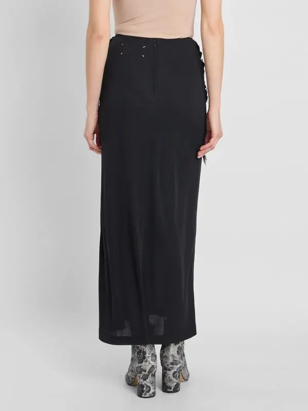 MAISON MARGIELA Textured Paisley Maxi Skirt - Black