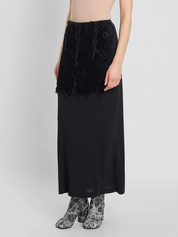 MAISON MARGIELA Textured Paisley Maxi Skirt - Black