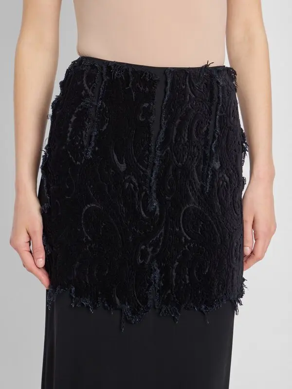 MAISON MARGIELA Textured Paisley Maxi Skirt - Black