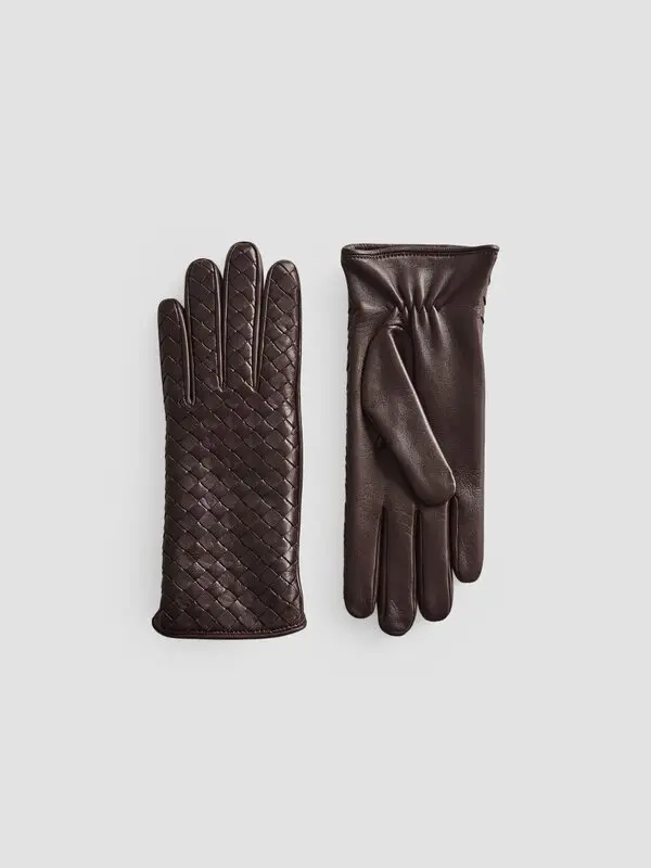 Bottega Veneta Intrecciato Soft Nappa Leather Gloves