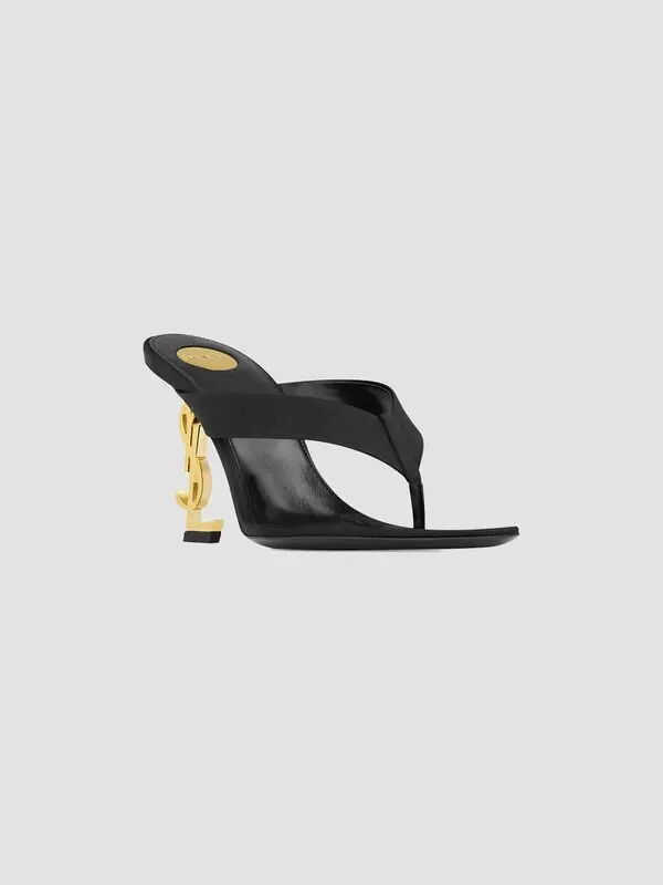 Saint Laurent Opyum Mules In Satin Crepe - Black
