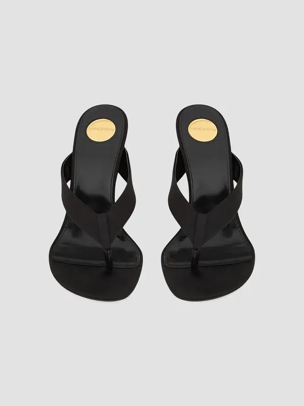Saint Laurent Opyum Mules In Satin Crepe - Black