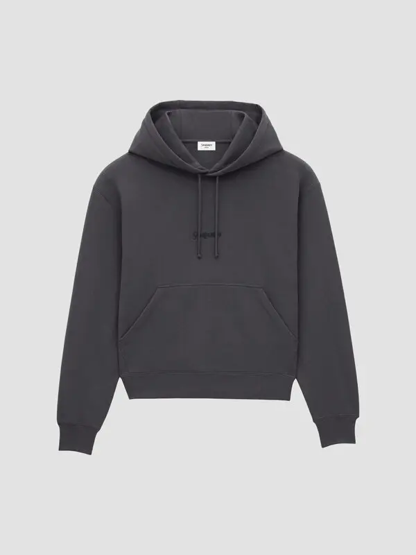 Saint Laurent Logo Hoodie - Gris Fonce