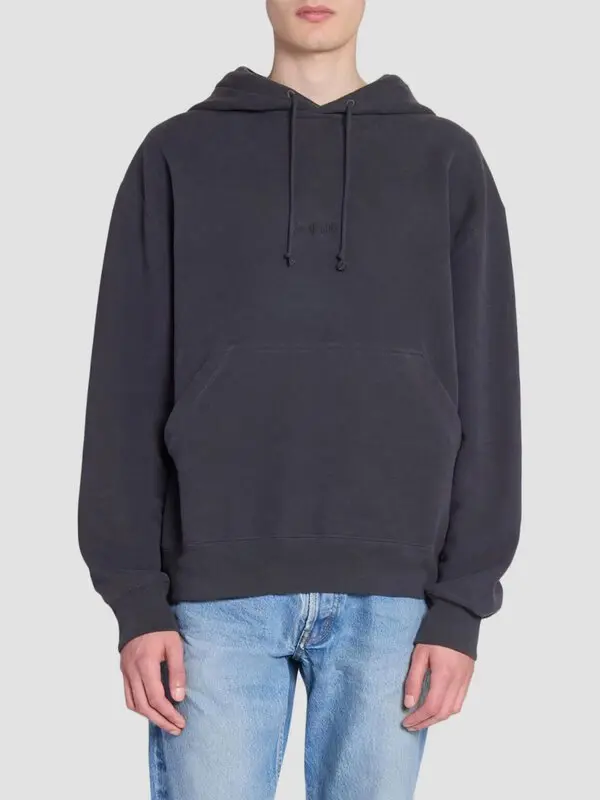 Saint Laurent Logo Hoodie - Gris Fonce