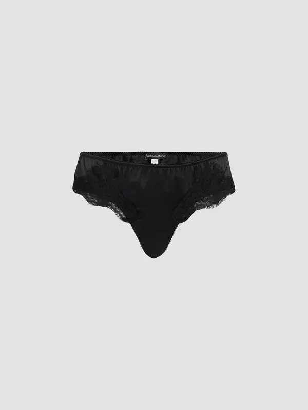 Dolce & Gabbana Brasiliano Silk Hipster Brief - Nero