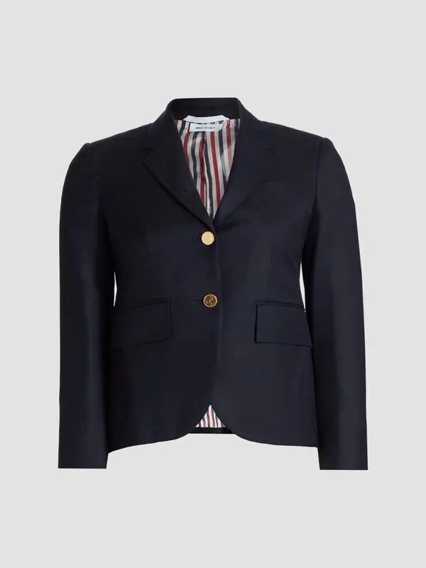 Thom Browne High Armhole Wool Sport Coat - Navy