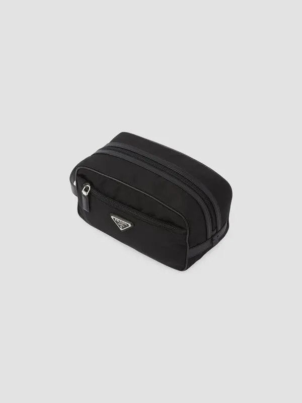 Prada Nylon And Saffiano Leather Travel Pouch