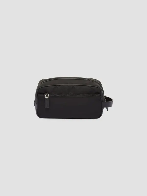 Prada Nylon And Saffiano Leather Travel Pouch