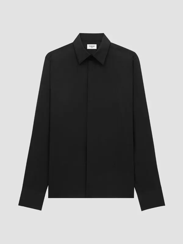 Saint Laurent Cassandre Shirt In Cotton Voile