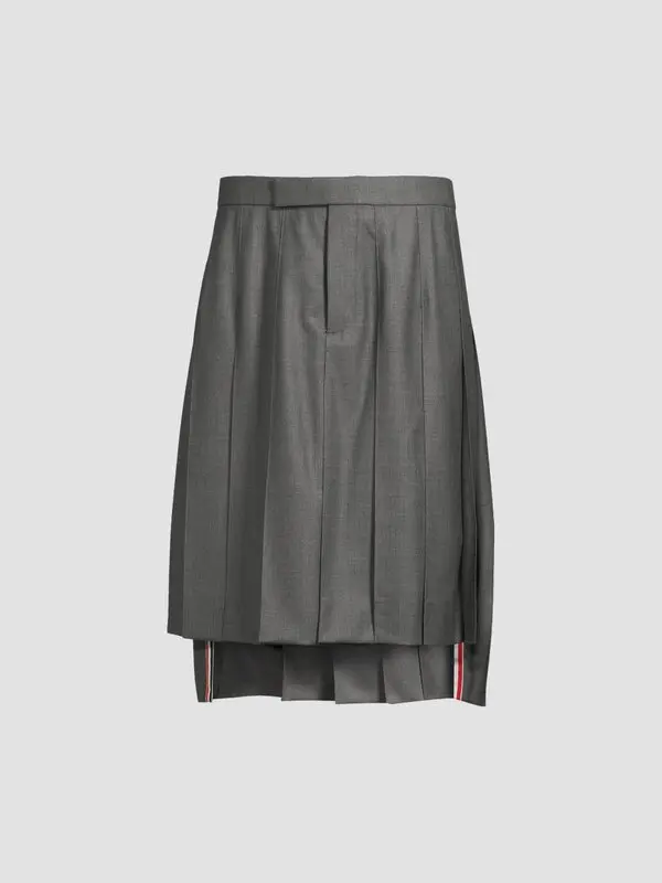 Thom Browne Pleated Wool Twill Skirt