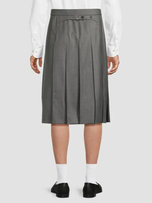 Thom Browne Pleated Wool Twill Skirt