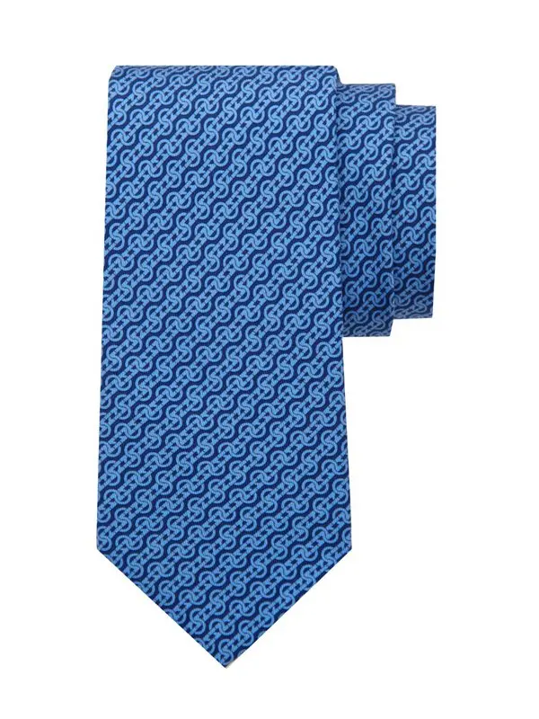 FERRAGAMO Trofeo Silk Tie - Navy