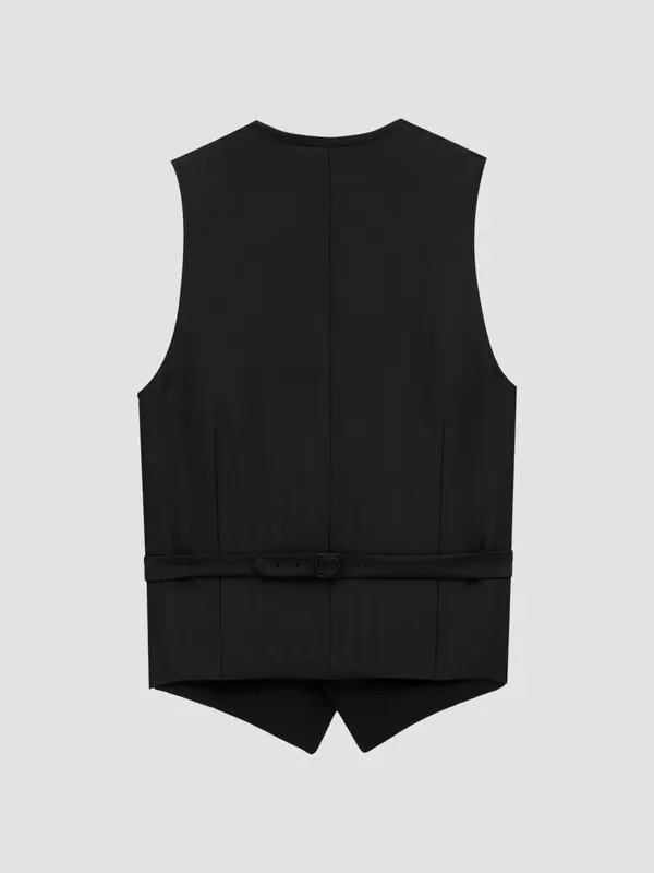 Saint Laurent Cassandre Tuxedo Vest In Grain De Poudre