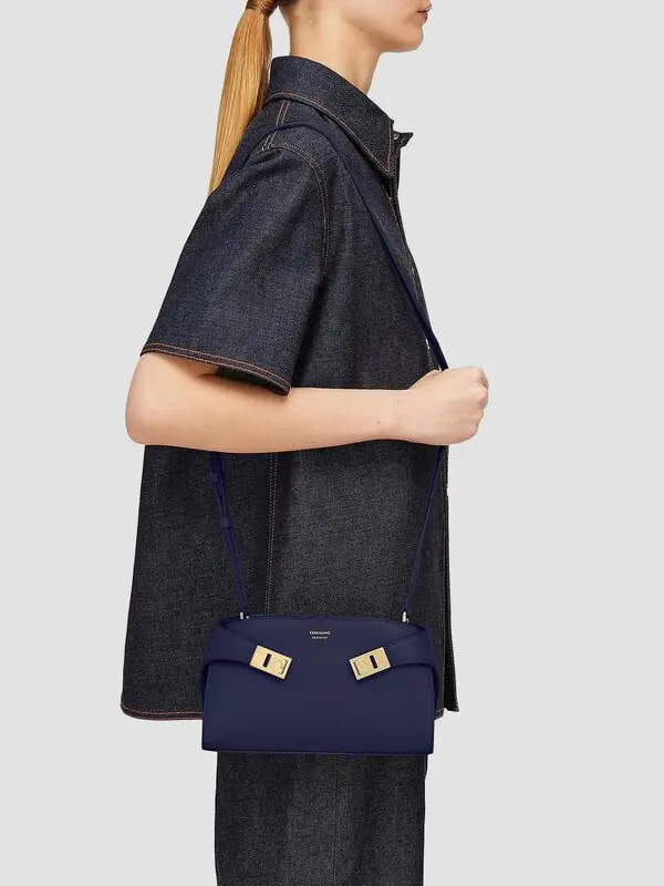 FERRAGAMO Hug Leather Crossbody Bag