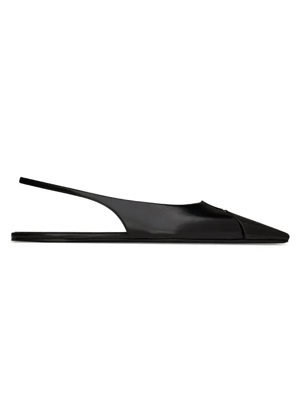 Saint Laurent Babylone Slingback Flats In Smooth Leather