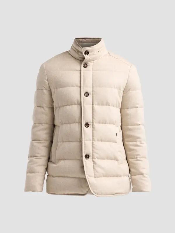 MOORER Nolde Quilted Wool-cashmere-blend Jacket - Stone