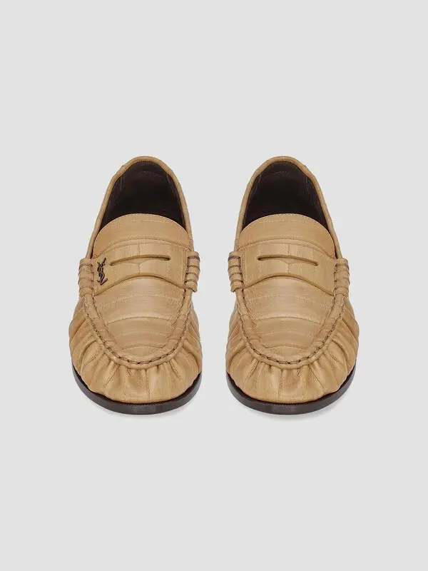 Saint Laurent Le Loafers Supple In Eel - Soft Beige