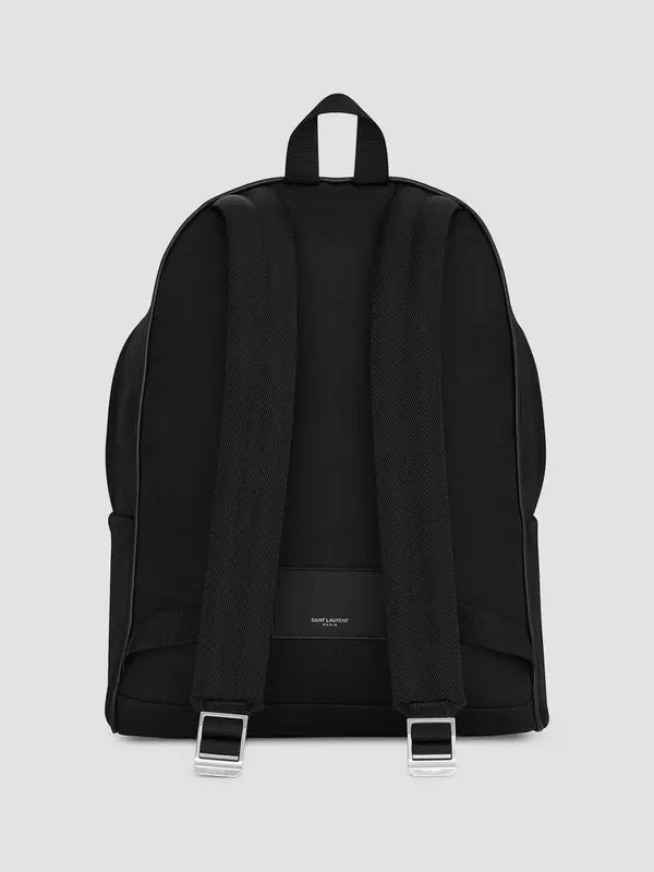 Saint Laurent City Backpack In Canvas, Nylon And Leather