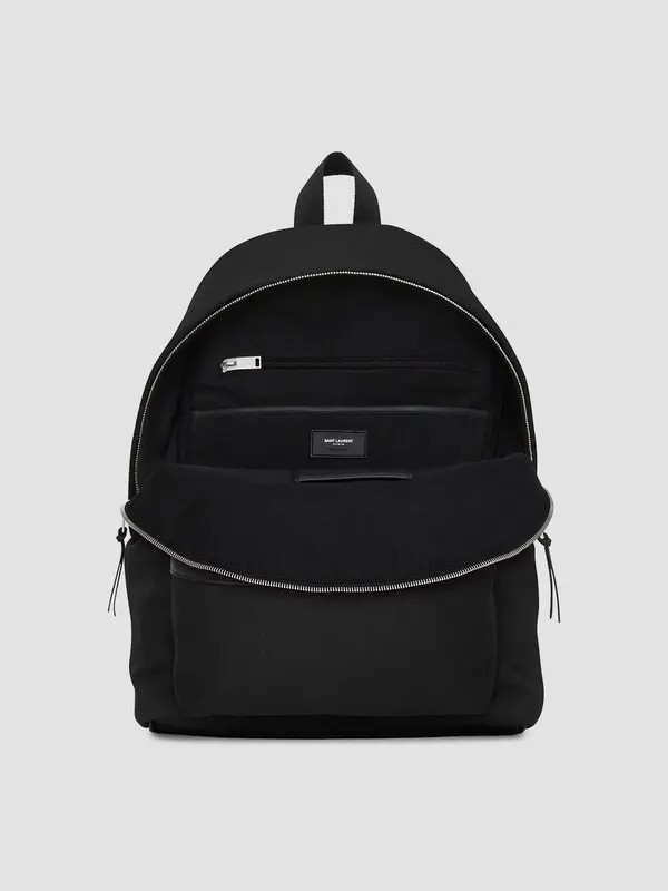 Saint Laurent City Backpack In Canvas, Nylon And Leather