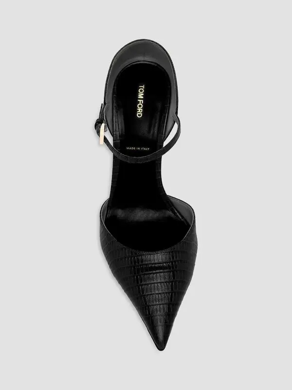 TOM FORD Tejus 85mm Croc-embossed Leather Mary Jane Pumps - Black