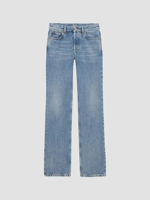 Saint Laurent Nico Low-rise Jeans In Bahamas Denim