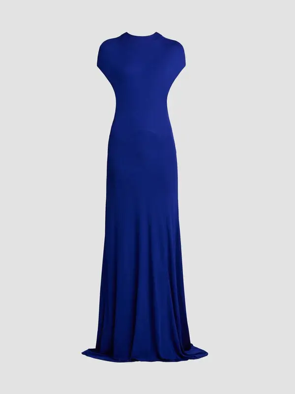 TOM FORD Sculpted Backless Jersey Gown - Ucu Clematis Blue