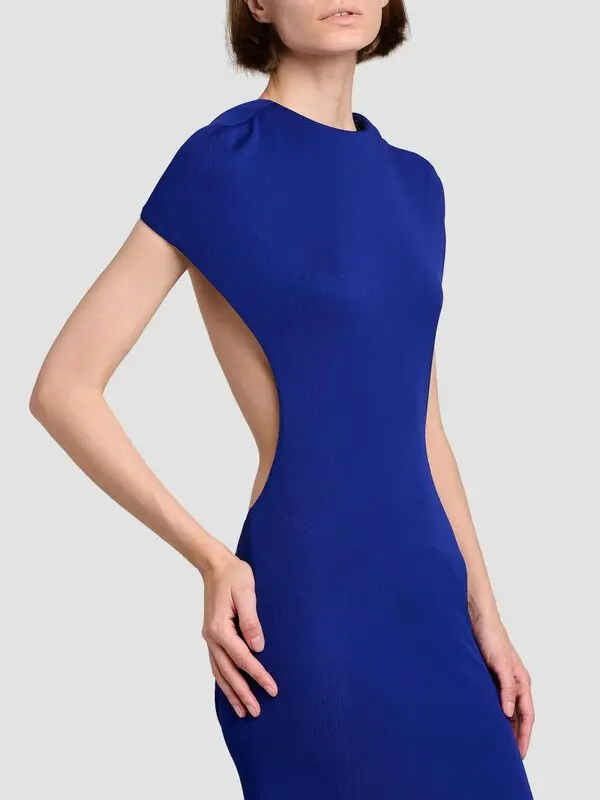 TOM FORD Sculpted Backless Jersey Gown - Ucu Clematis Blue
