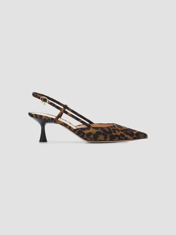 GIANVITO ROSSI Ascent 55mm -print Suede Slingback Pumps - Leopard