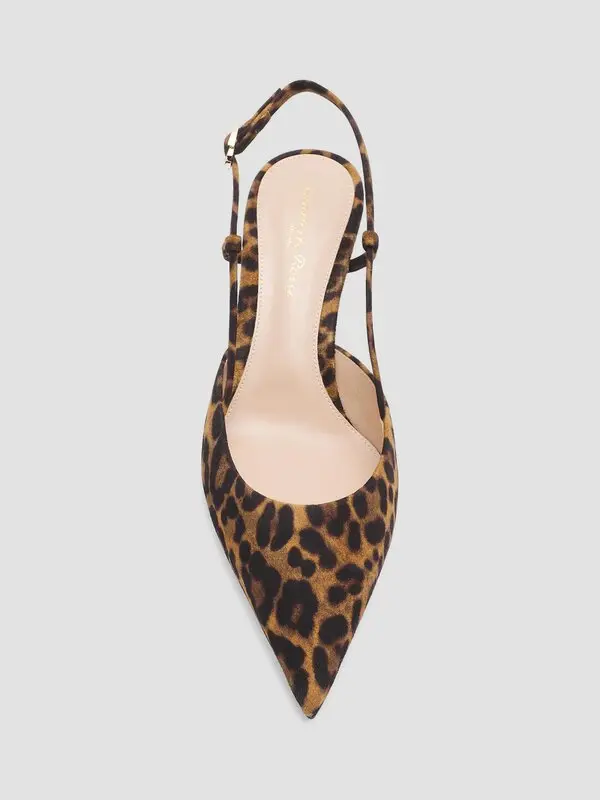 GIANVITO ROSSI Ascent 55mm -print Suede Slingback Pumps