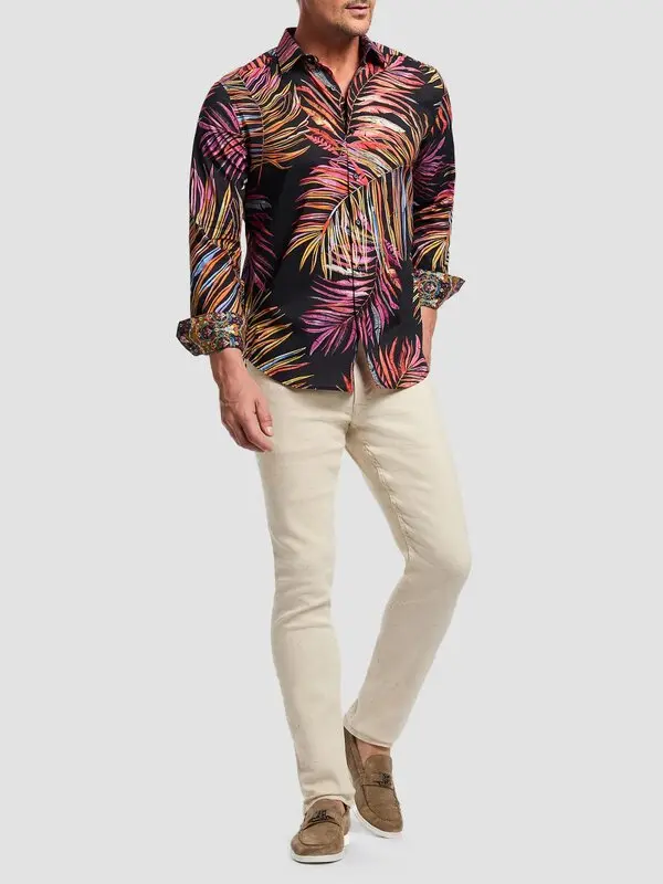 Robert Graham Acai Printed Cotton Button-front Shirt
